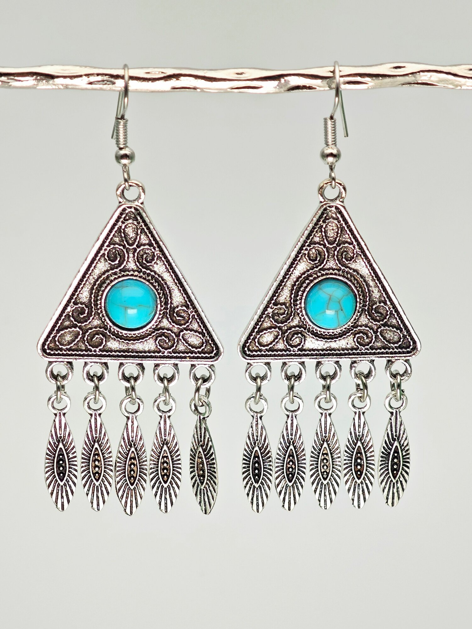 Серьги, бирюза синтетическая, эмаль