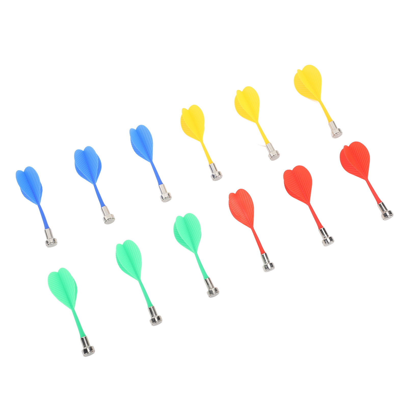 12 шт, магнитные дротики, пластиковые сменные дротики для магнитной мишени для детей и взрослых, игровые игрушки, красный, зеленый, синий, желтый