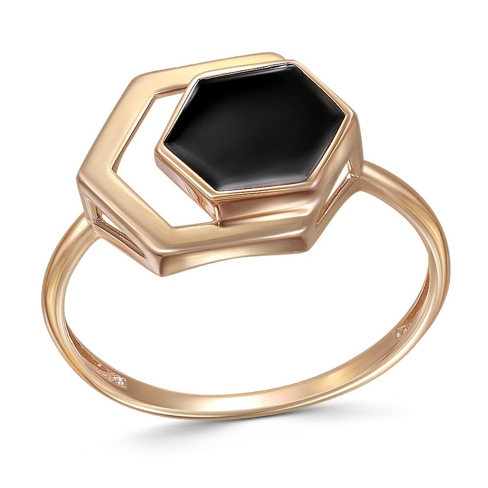 Кольцо тонкое, красное золото, 585 проба