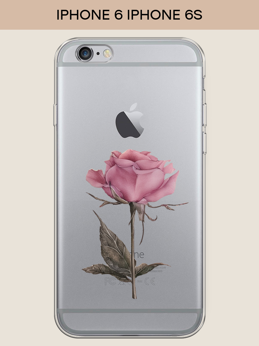Силиконовый чехол "Меланхоличная роза" на Apple iPhone 6/6S / Айфон 6/6S, прозрачный