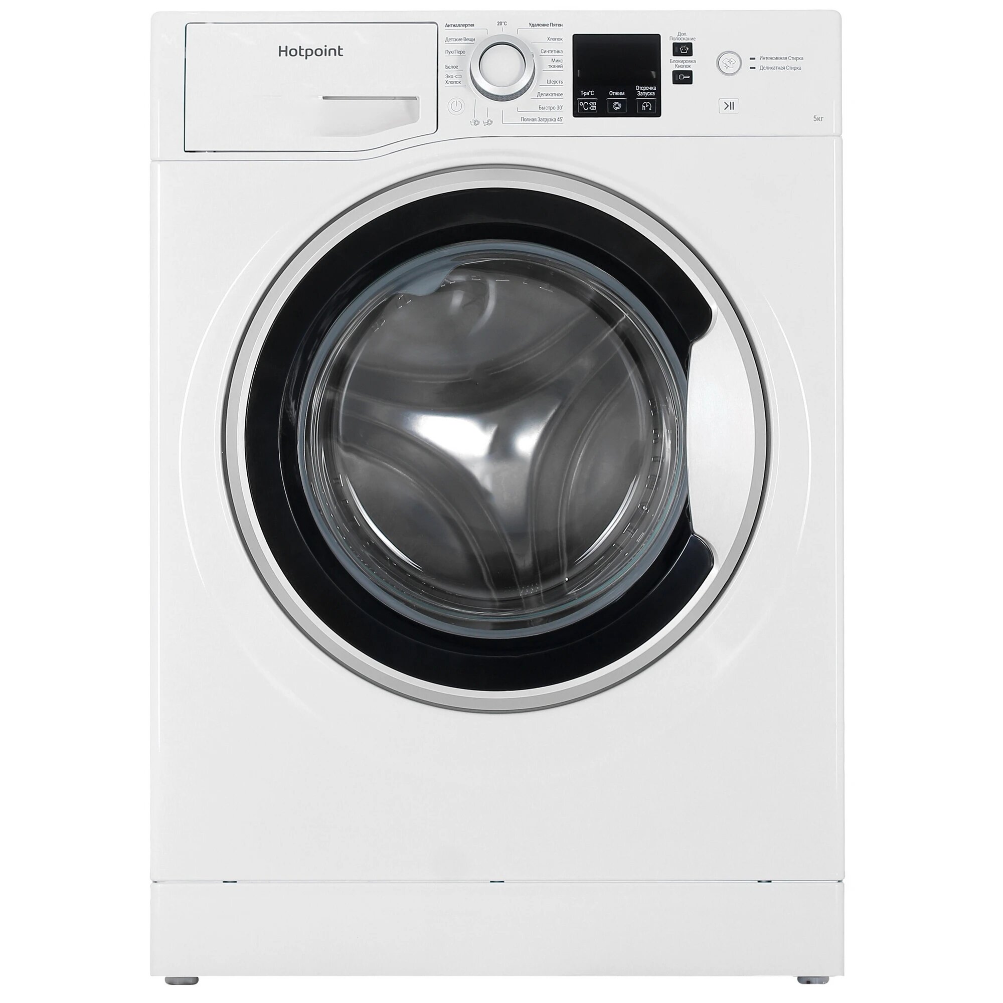 Стиральная машина Hotpoint NUS 5015 S RU белый, стирка - 5 кг, фронтальная загрузка, отжим - 1000 об/мин