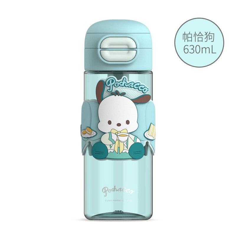 Стакан для воды Sanrio Kuromi для девочек, высококачественная трубочка, стакан из тритана, термостойкий, переносной, двойной стакан для питья
