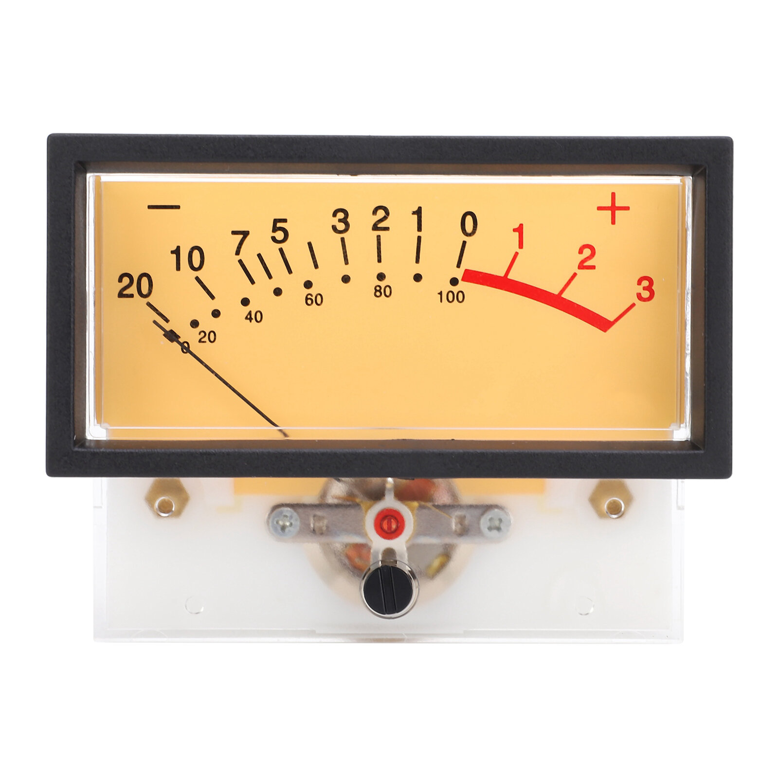 VU Meter TN-73-HS-9213H, материал ABS, цвет как на изображении, общий размер approx.62x56x84mm, внутреннее DC сопротивление 650Ω/500uA, изоляционное сопротивление 50MΩ±10%, максимальная чувствительность тока 650uA±10%, плата подсветки DC 12V 1.2W,
