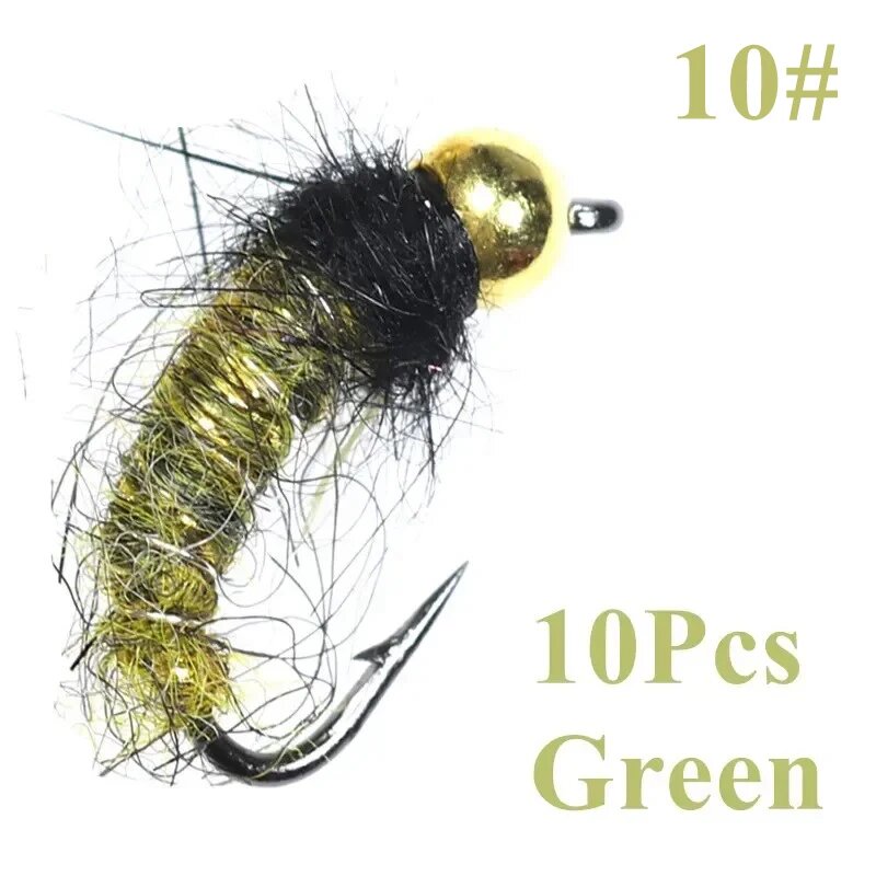 Нахлыстовая мушка Green-No.10, 10 шт