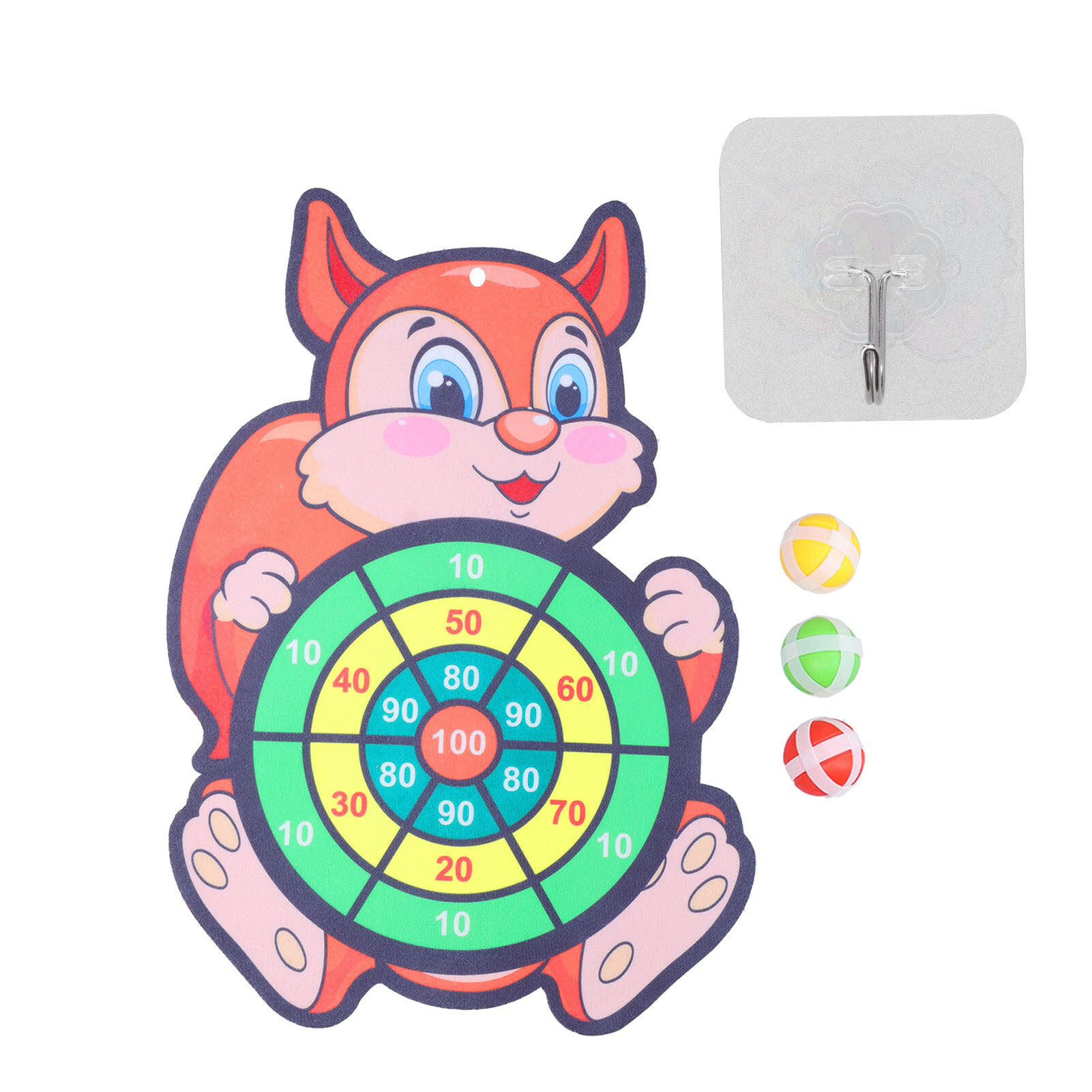 Детский набор для дартса в помещении, набор из мишеней для дартса с крючками и петлями в форме белки и мячей для игры в дартс