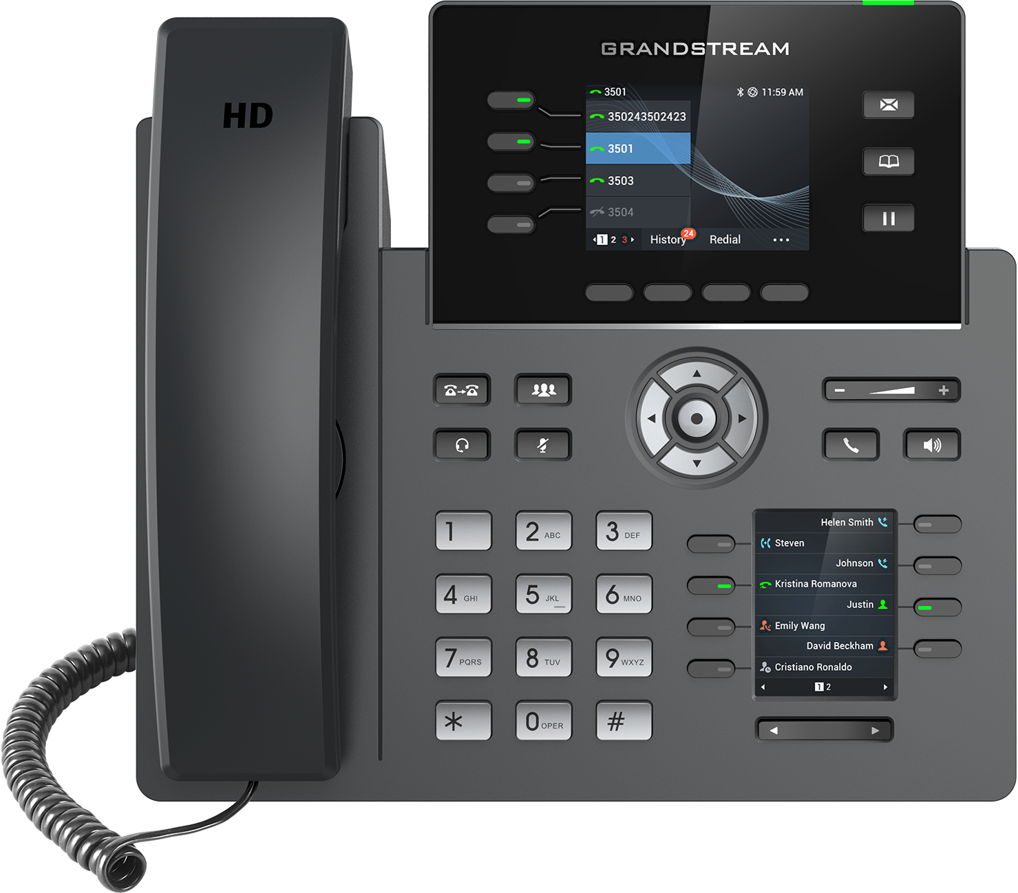 Телефон стационарный IP GRP-2614 черный