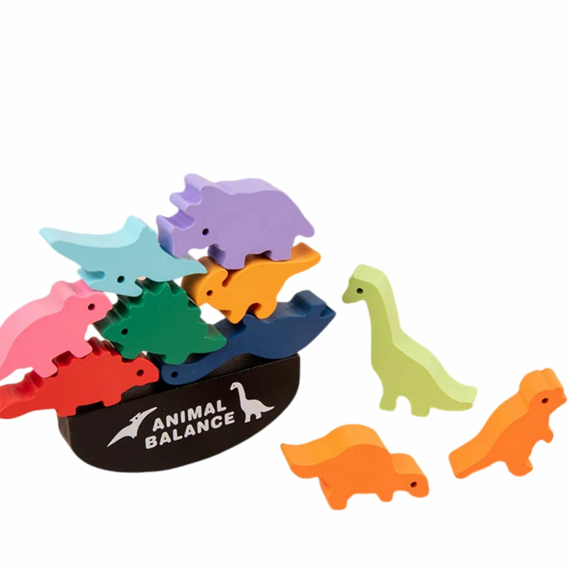 Балансирующий корабль с животными, деревянная игрушка для строительства, 12 деталей