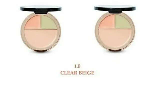 Консилер Sung bo Cleamy для лица Cover Perfection Triple Foundation Balm 1.0 Clear Beige, (палетка), 13гр/4,5гр*2, 2 шт