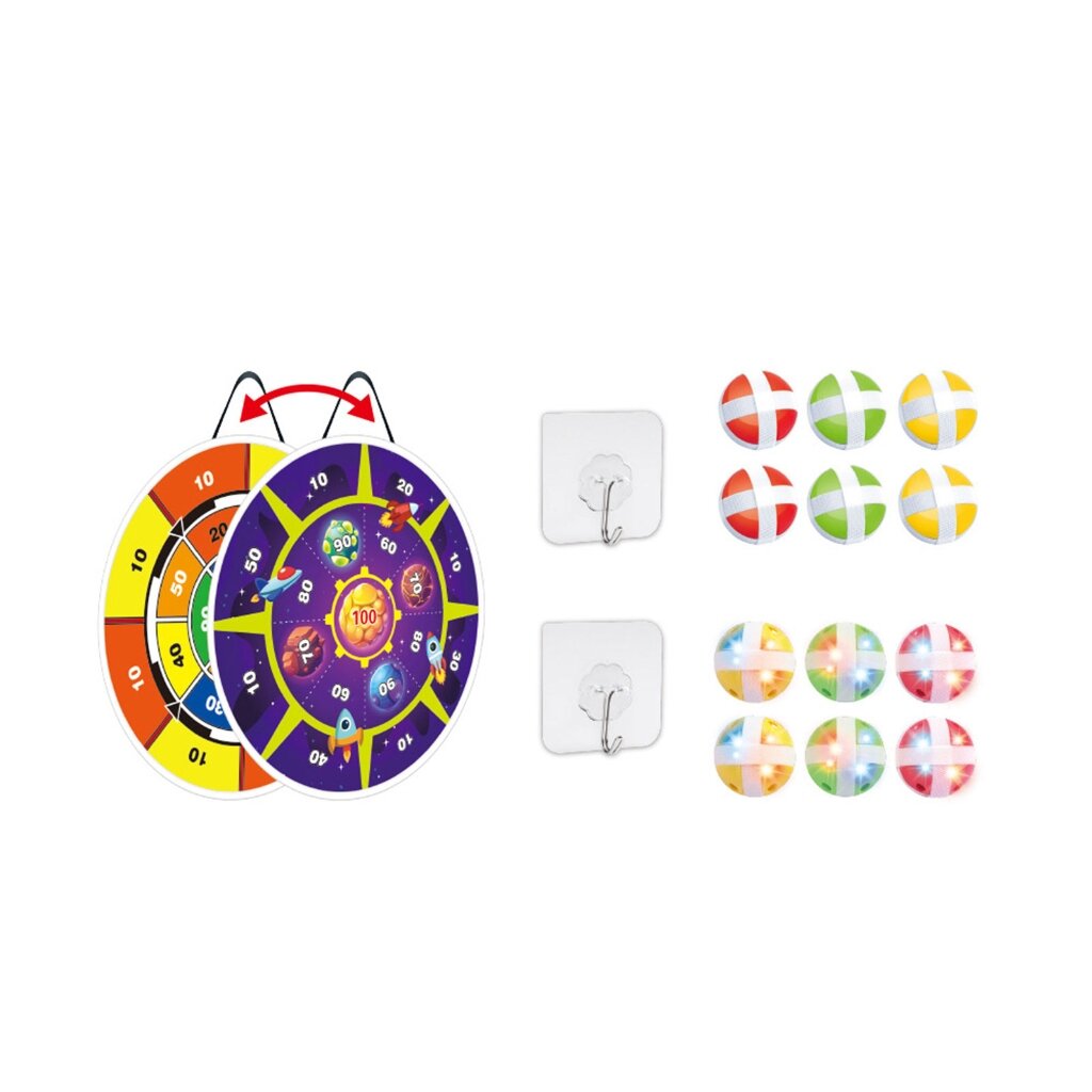 1 коробка детской тренировочной мишени для стрельбы из круглой мишени для игры в дартс с липким шаром и легким боевым пистолетом с мягкой пулей-двусторонняя пусковая установка space-0