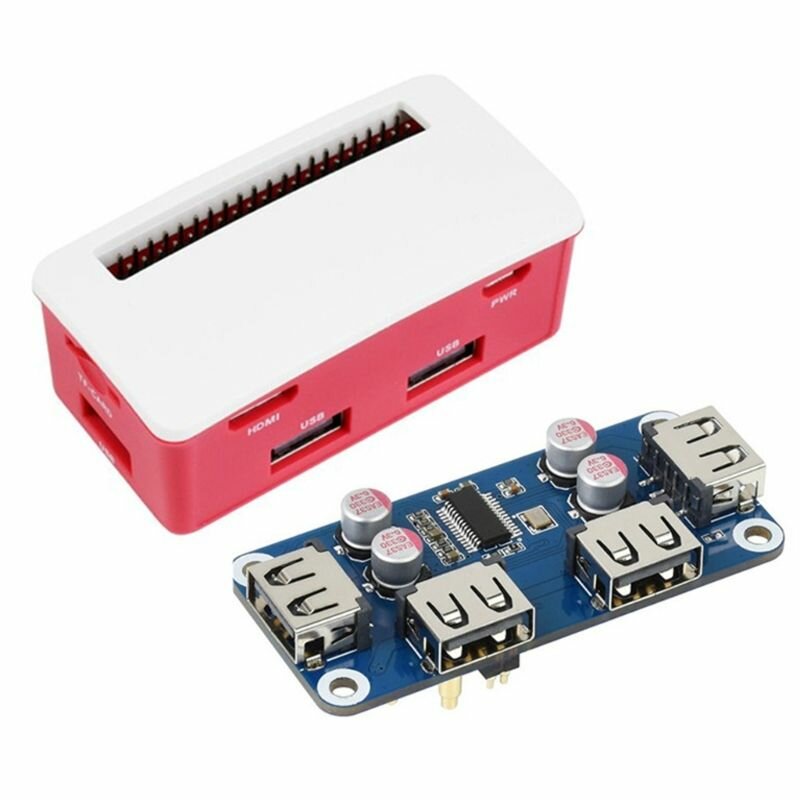 Стартовый комплект платы расширения USB HUB HAT для RPI 0 Raspberry Pi Zero 2 W WH 3A 3B Plus 3 Model B 4 4B Коробка аксессуаров