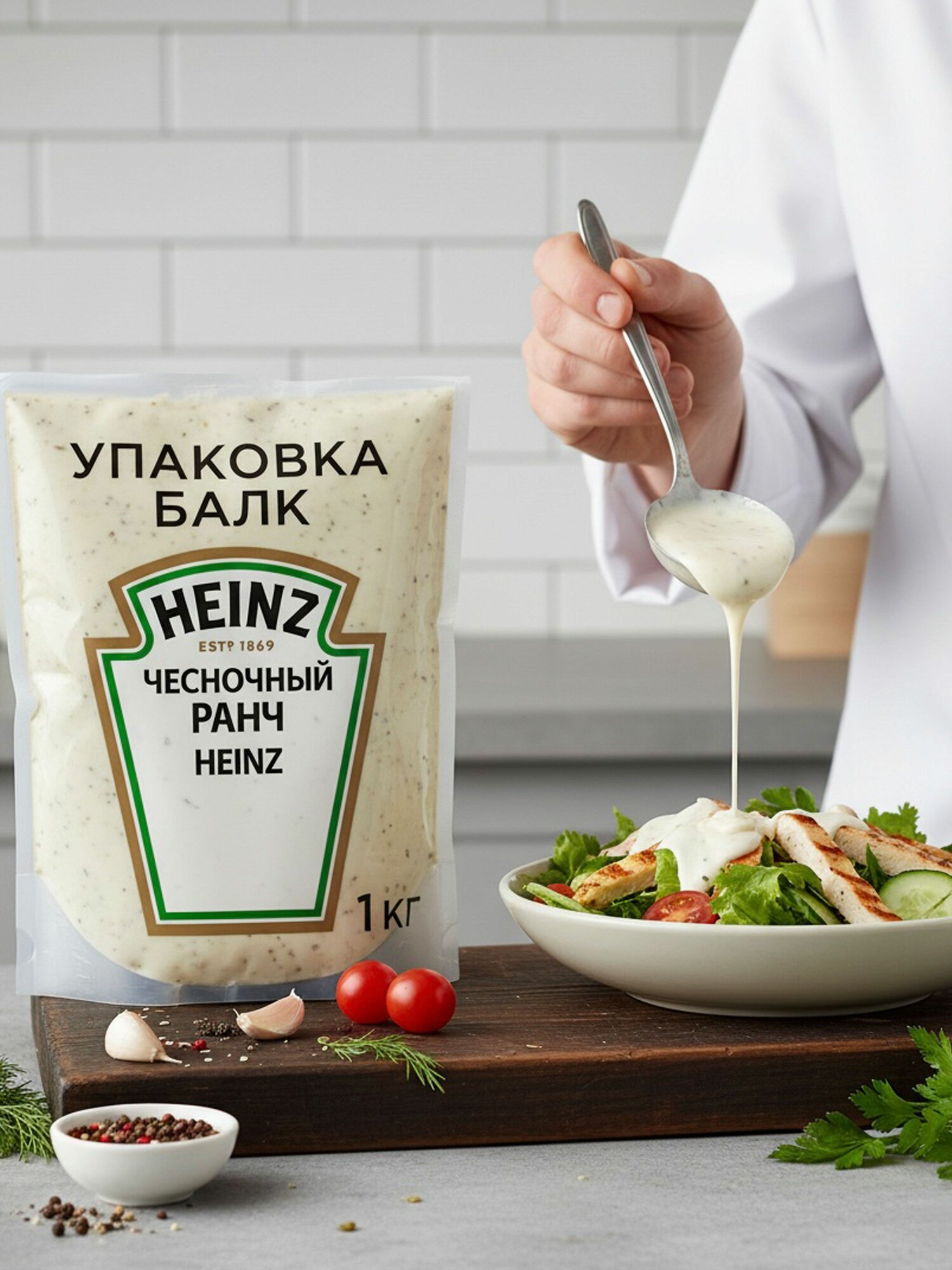 HEINZ (Хайнц) Соус Чесночный Ранч (балк), 1кг