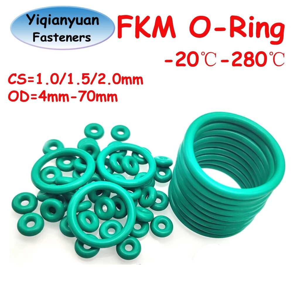 Уплотнительное кольцо из фторкаучука Yiqianyuan FKM 4-70 мм OD 23mm-10pcs, CS 1.5mm
