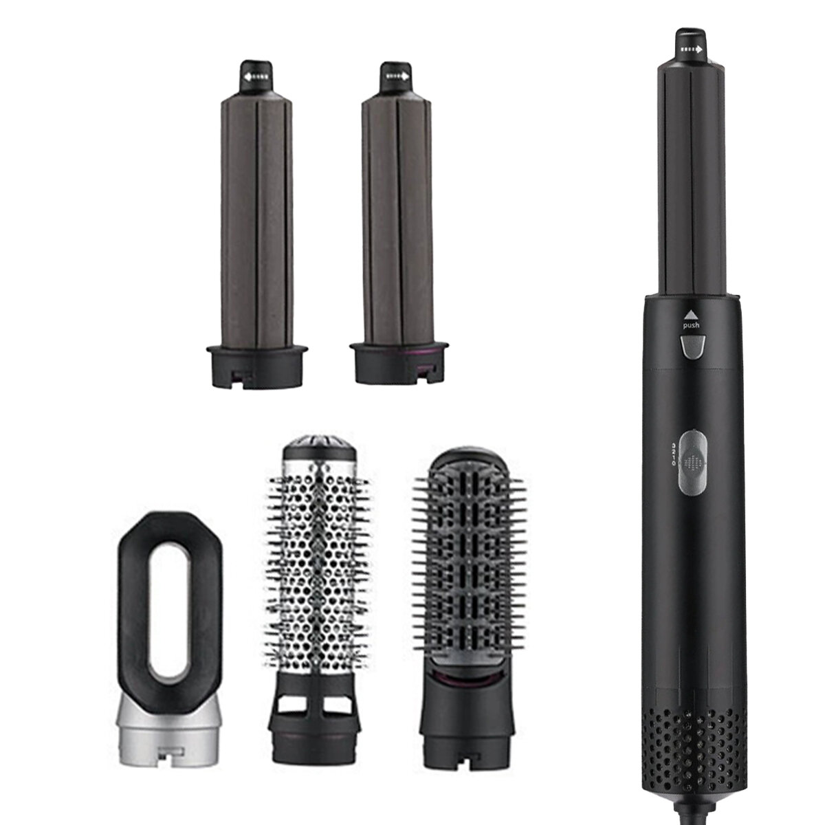 Расческа с горячим воздухом 5-в-1, автоматическая плойка 5-в-1, плойка для завивки и выпрямления волос 5-в-1, расческа двойного назначения для салонного волос, расческа-фен