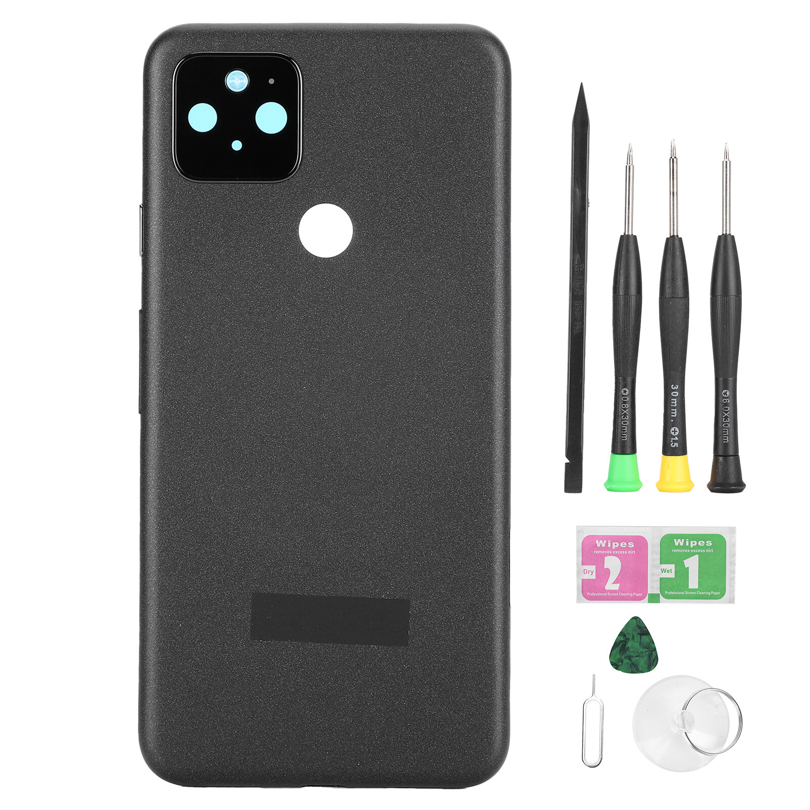 Задняя крышка для Google Pixel 5, сменная, ABS/металл, черная