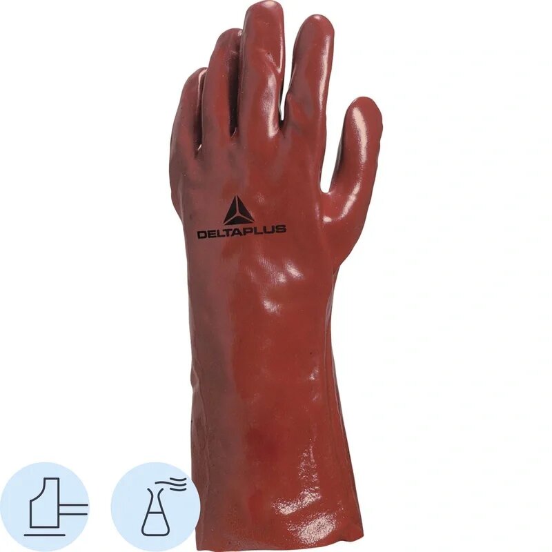 Перчатки КЩС ПВХ Delta Plus красные размер 10, 2374777