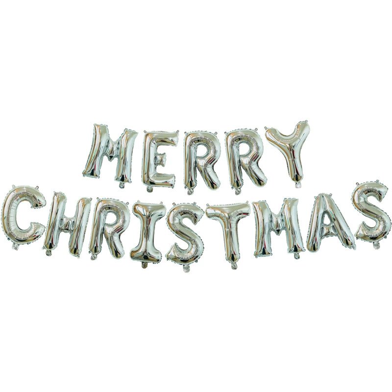Алюминиевый воздушный шар с буквами Merry Christmas в серебряном цвете, 30 см для оформления рождественской вечеринки