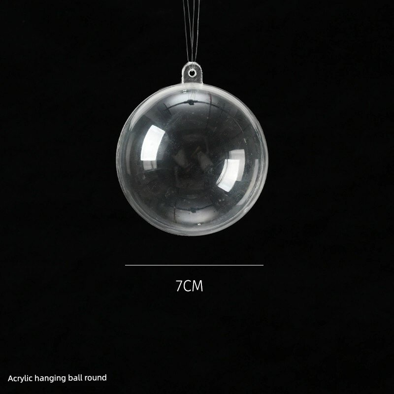 Акриловый прозрачный подвесной шар, круглый, диаметр 7 см, 5 шт. для праздничного декора, свадебного подвесного