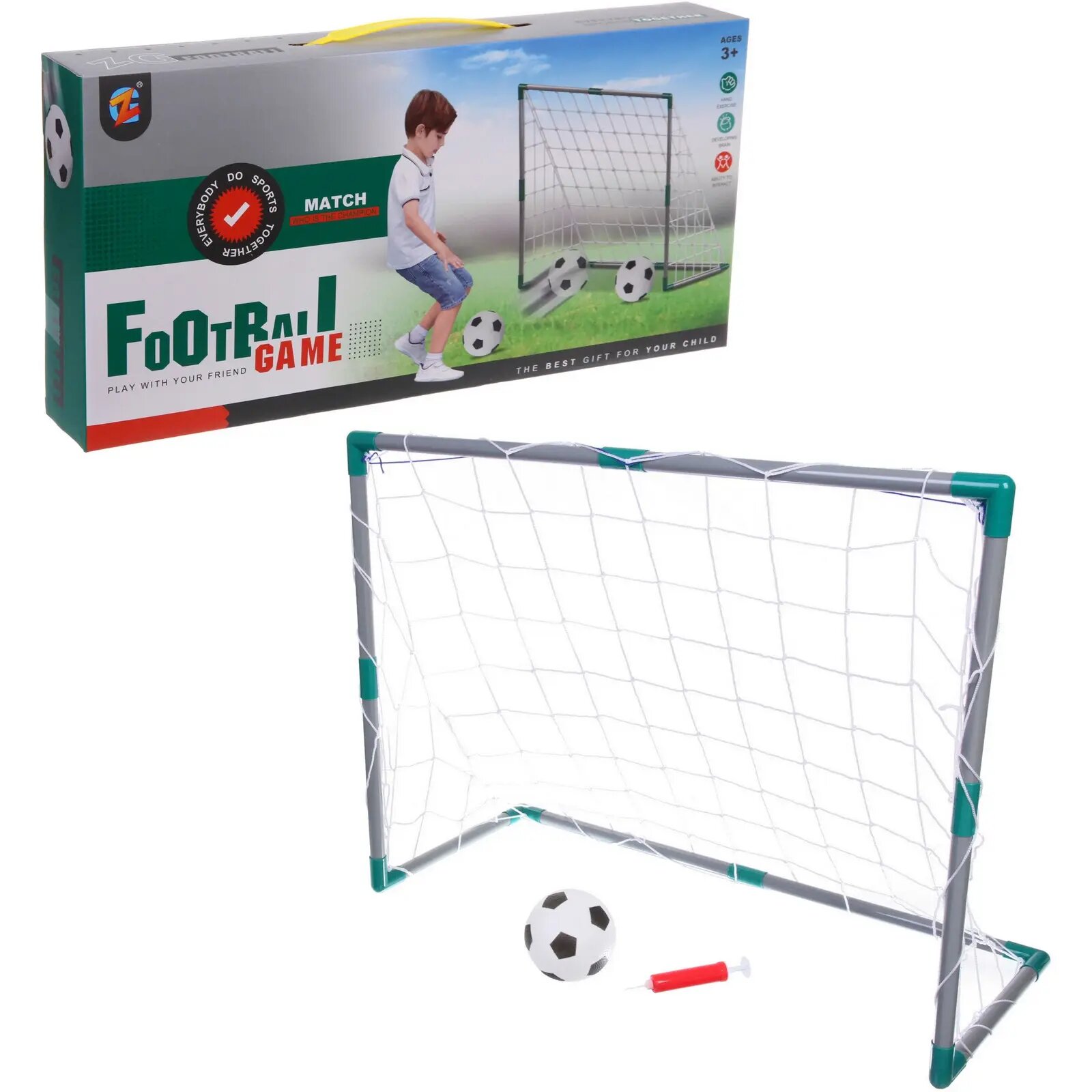 Набор футбольный ZG270-227: ворота 88х36х68 см, мяч 12 см, насос