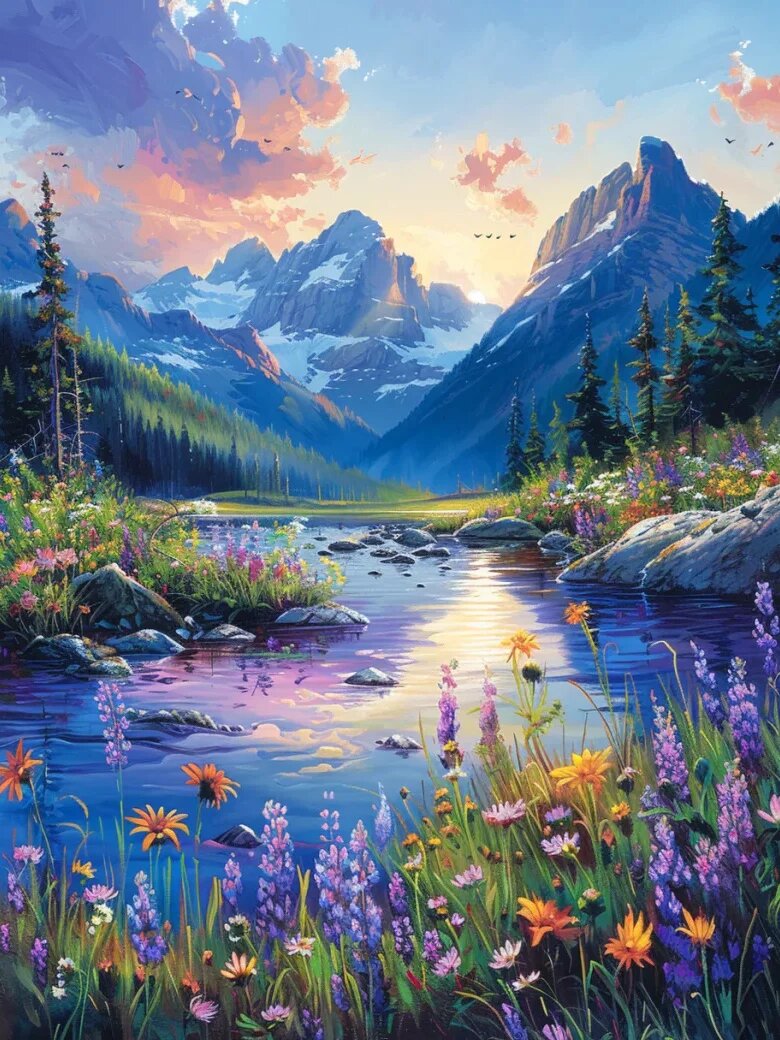 Алмазная мозаика Fairy Dust Премиум Картина 20x25 см AB FD Square 45x60cm, 3119