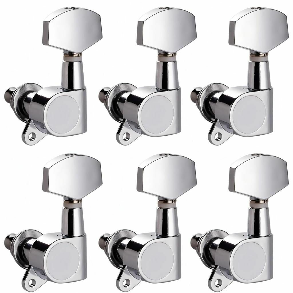 Металлические колки для гитары (6 шт), - 6 Л Серебра