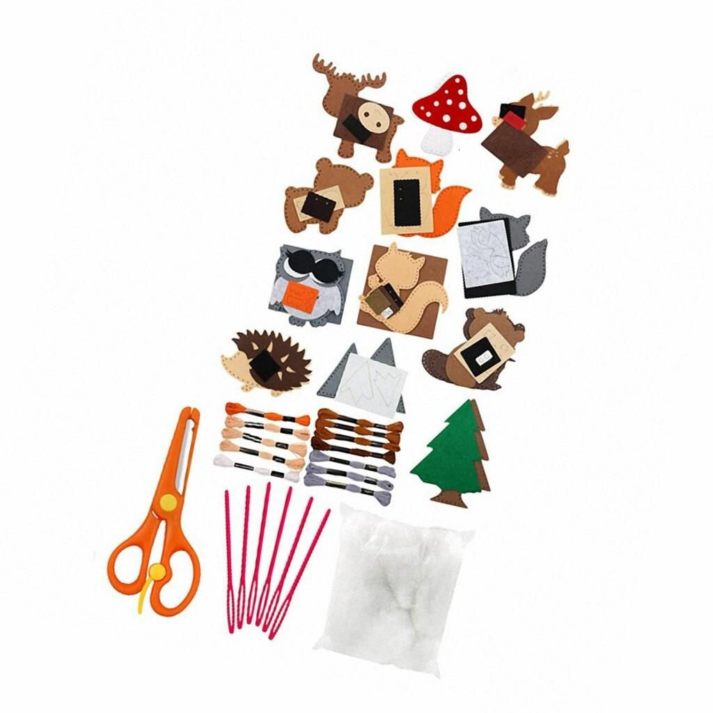 Обучающий набор для шитья из фетра: DIY игрушка для начинающих