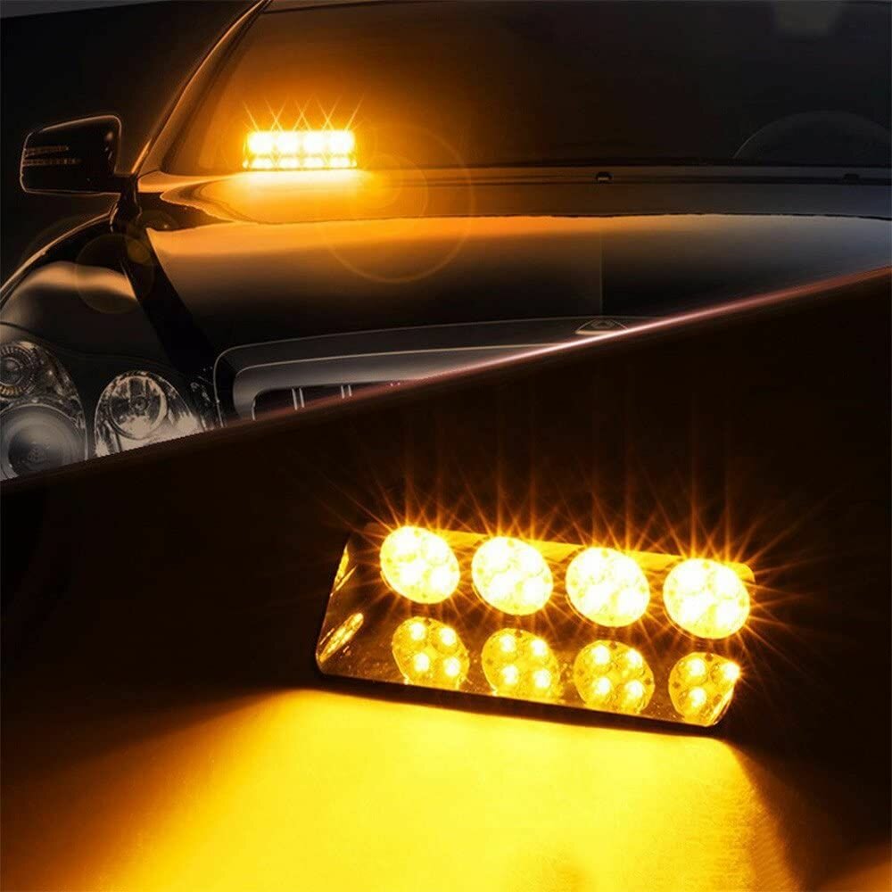 Стробоскоп для авто, стробоскоп под лобовое стекло 12-24V 16 LED Желтый