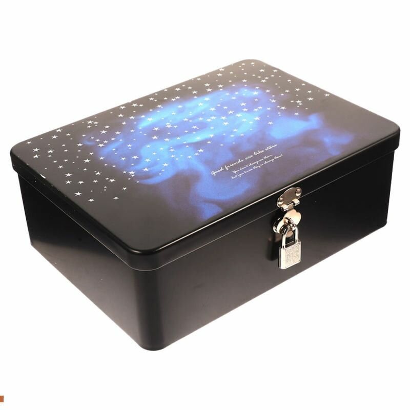 Ящик для хранения с замком, металлические коробки для ключей, портативные 17.5X13X7.5CM