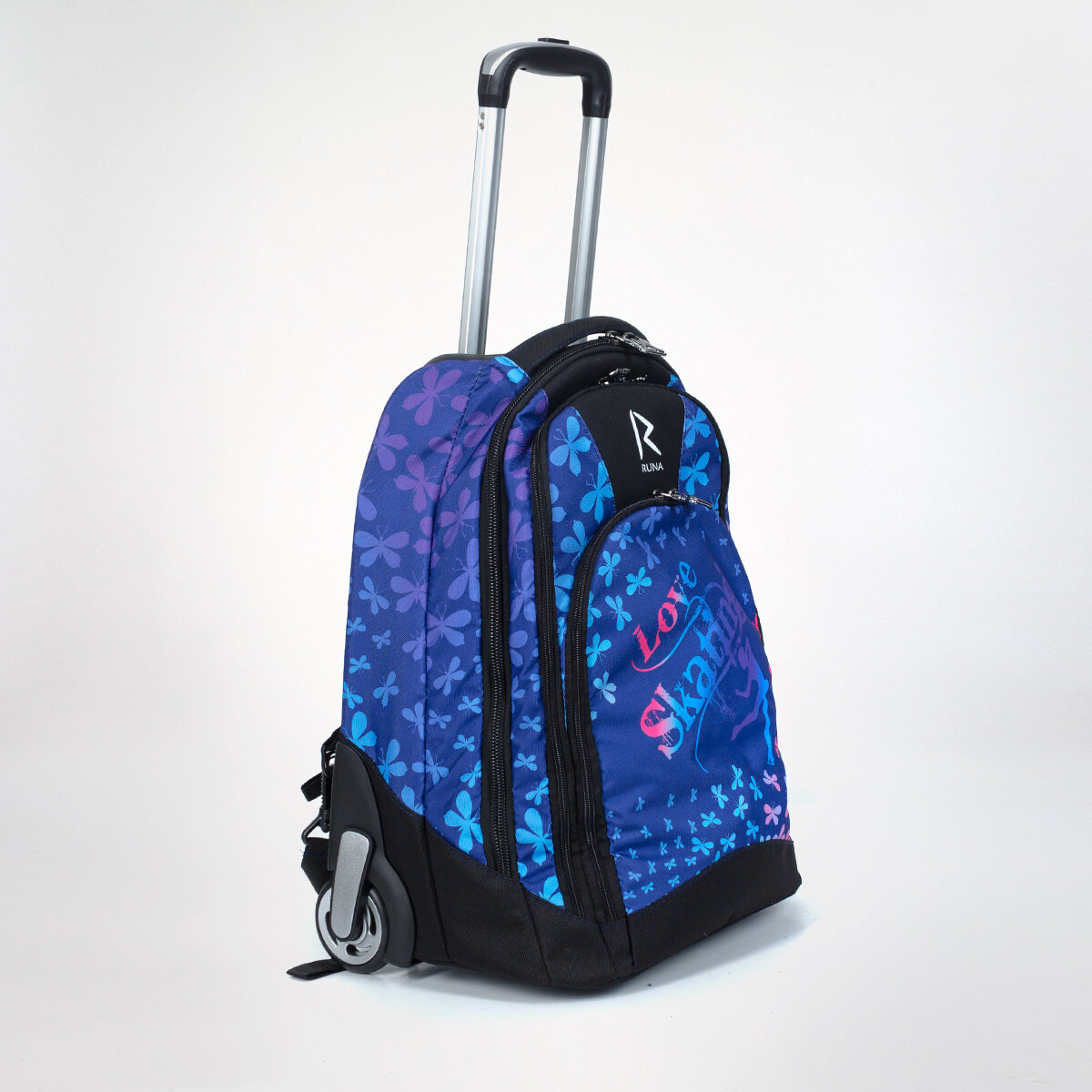 Сумка-рюкзак на колесах "RUNA", Мотылек, для фигурных коньков, роликов, одежды, экипировки и аксессуаров