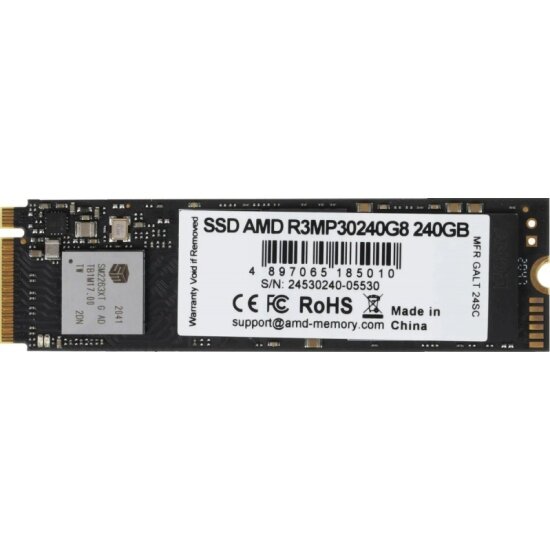 SSD диск Amd Radeon R3, 240GB, M.2 2280, PCIe 3.0 x4 (R3MP30240G8)