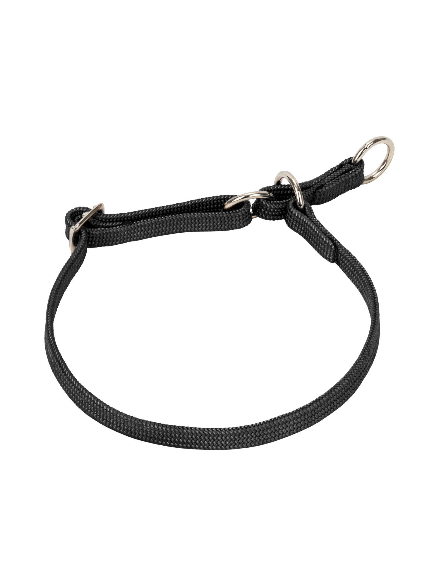 Ошейник-полуудавка для собак ZooOne регулируемый (25-39 см) на 3-х кольцах, ширина 10 мм, черный