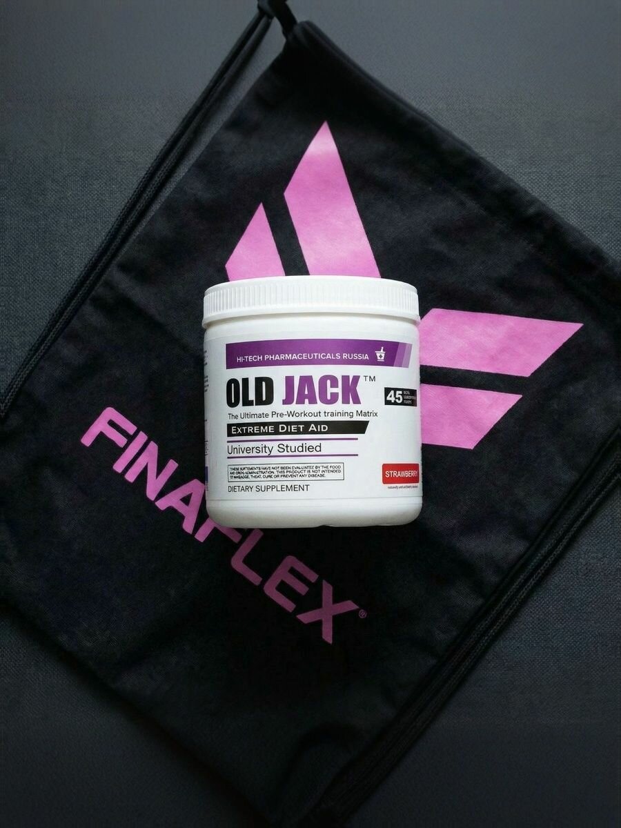 OLD JACK & Рюкзак Finaflex предтренировочный комплекс со вкусом Клубника, 45 порций