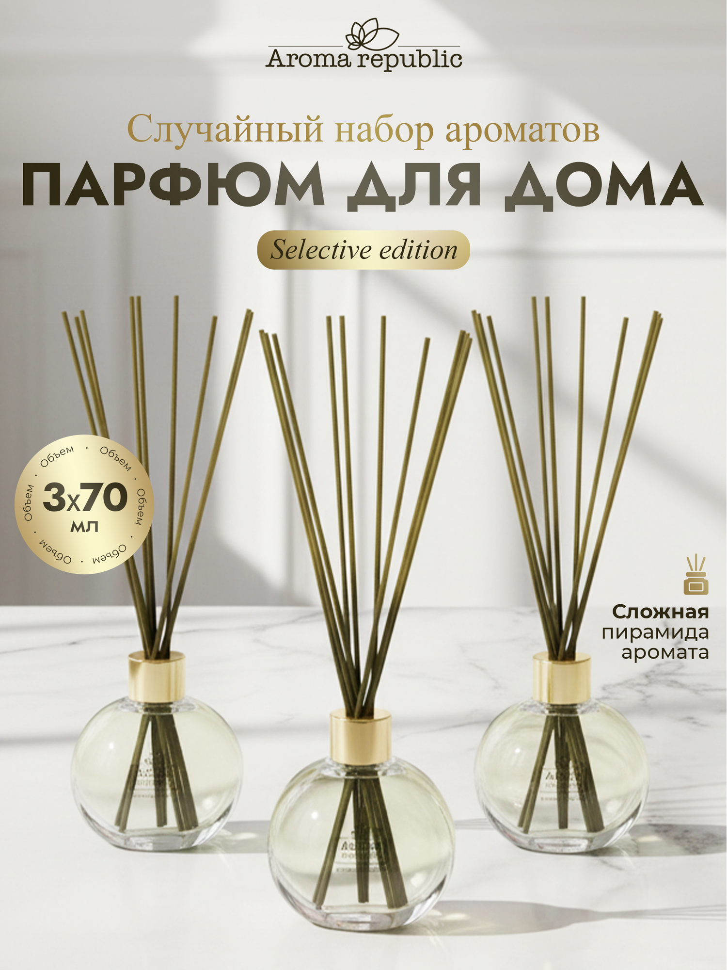 AROMA REPUBLIC Промонабор (1+1)=3 по 70 мл, в спайке, ароматы в ассортименте