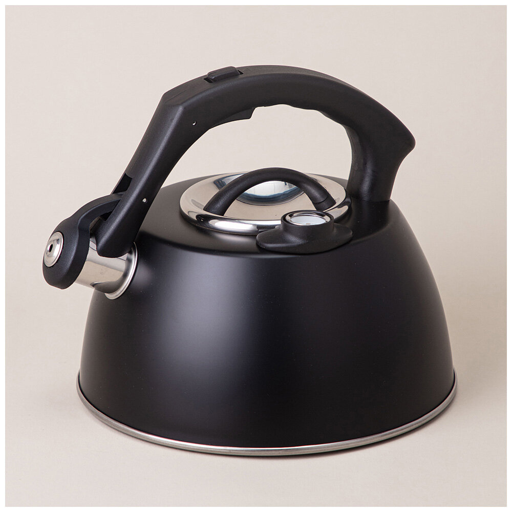 Чайник 3л нерж со свистком, серия Тюдор", индукция, черный