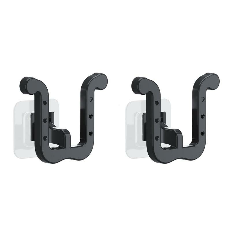 Настенная полка для тапочек в ванную, Черный цвет - 2 упаковки