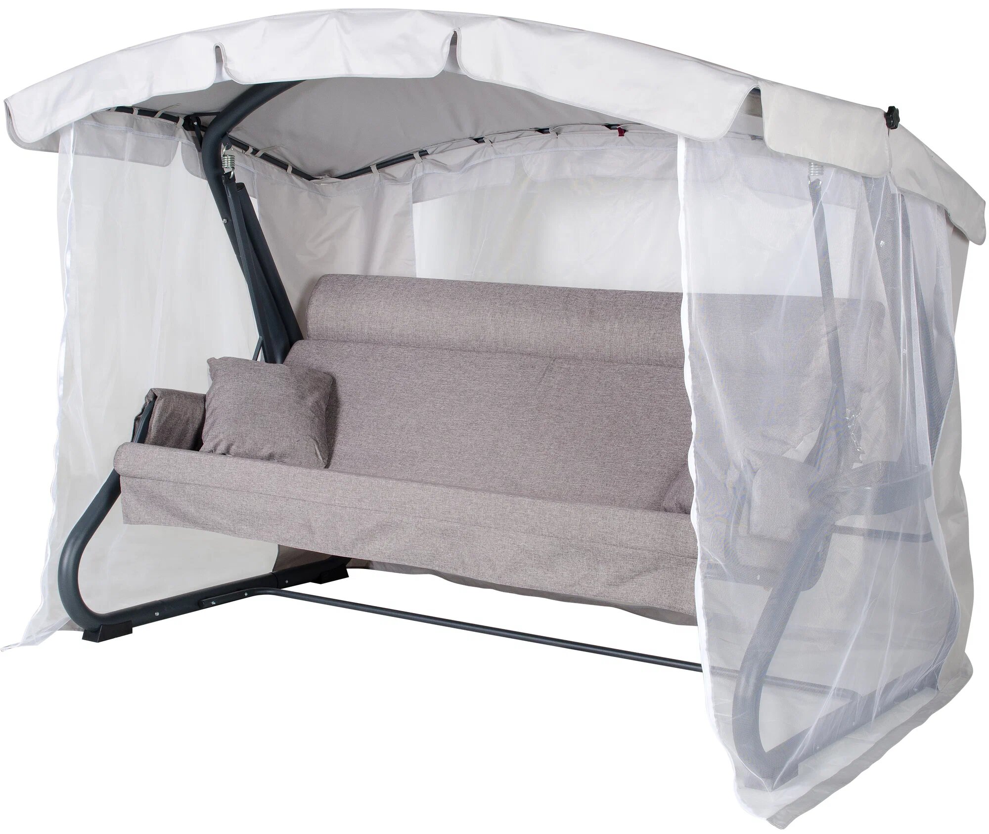 Качели Удачная Мебель Империя, садовые, металлические, 4 места в цвет графит