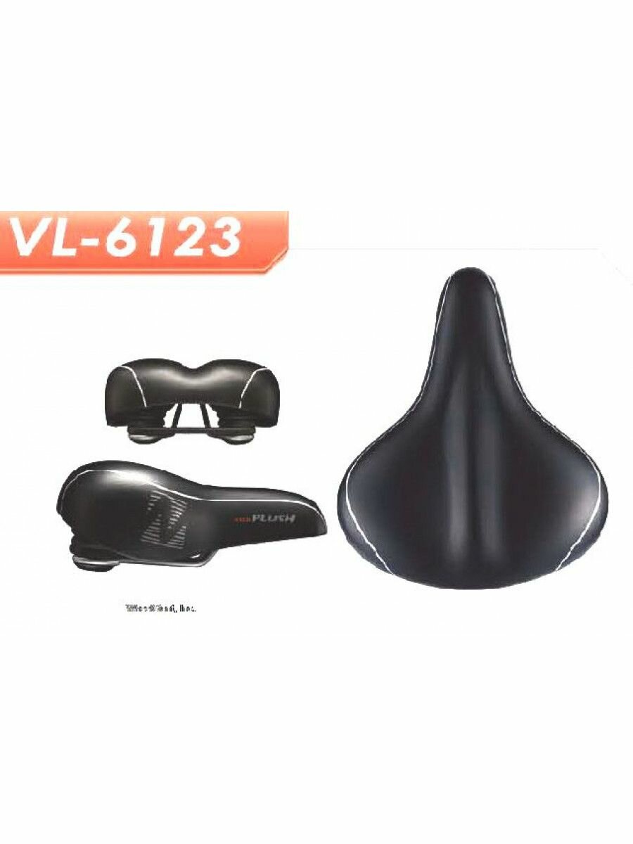 Седло VELO VL-6123 комфортное, эластомерное, вакуумное