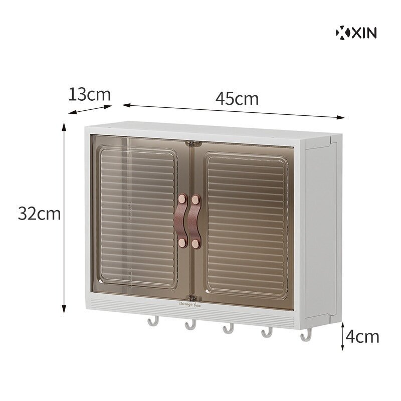 Шкаф для ванной комнаты/Шкаф Навесной Для Ванной, шкаф, навесной, пластиковый, крепление к стене, 45x32x13cm