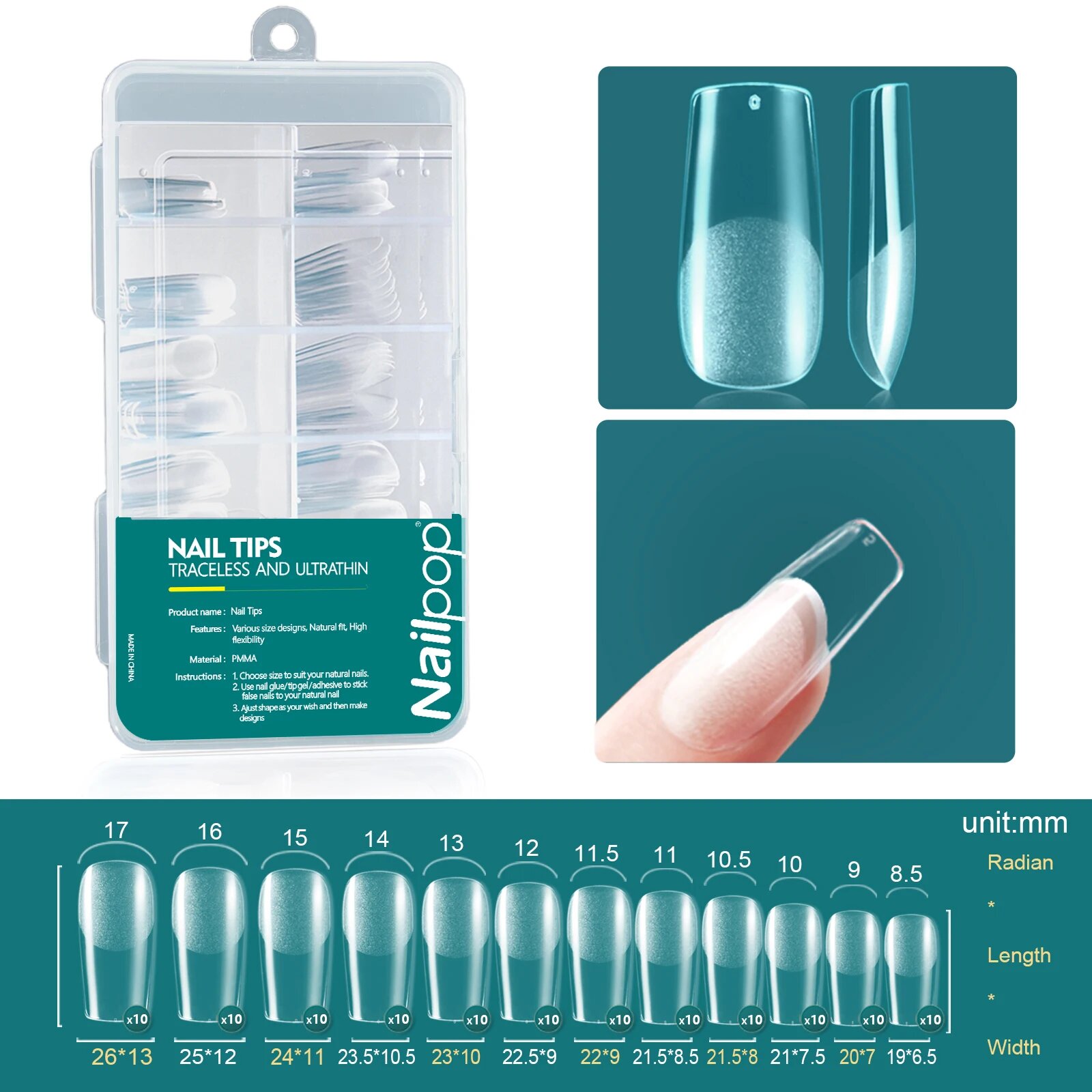 Nailpop Гелевые типсы M-Square 120шт