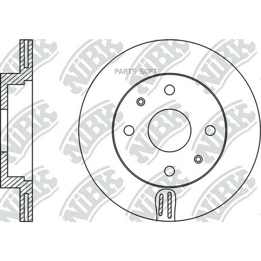 Диск тормозной TOYOTA/DAIHATSU PASSO/BOON 05- 1.0-1.3 от официального дистрибьютора, NIBK, артикул RN1481
