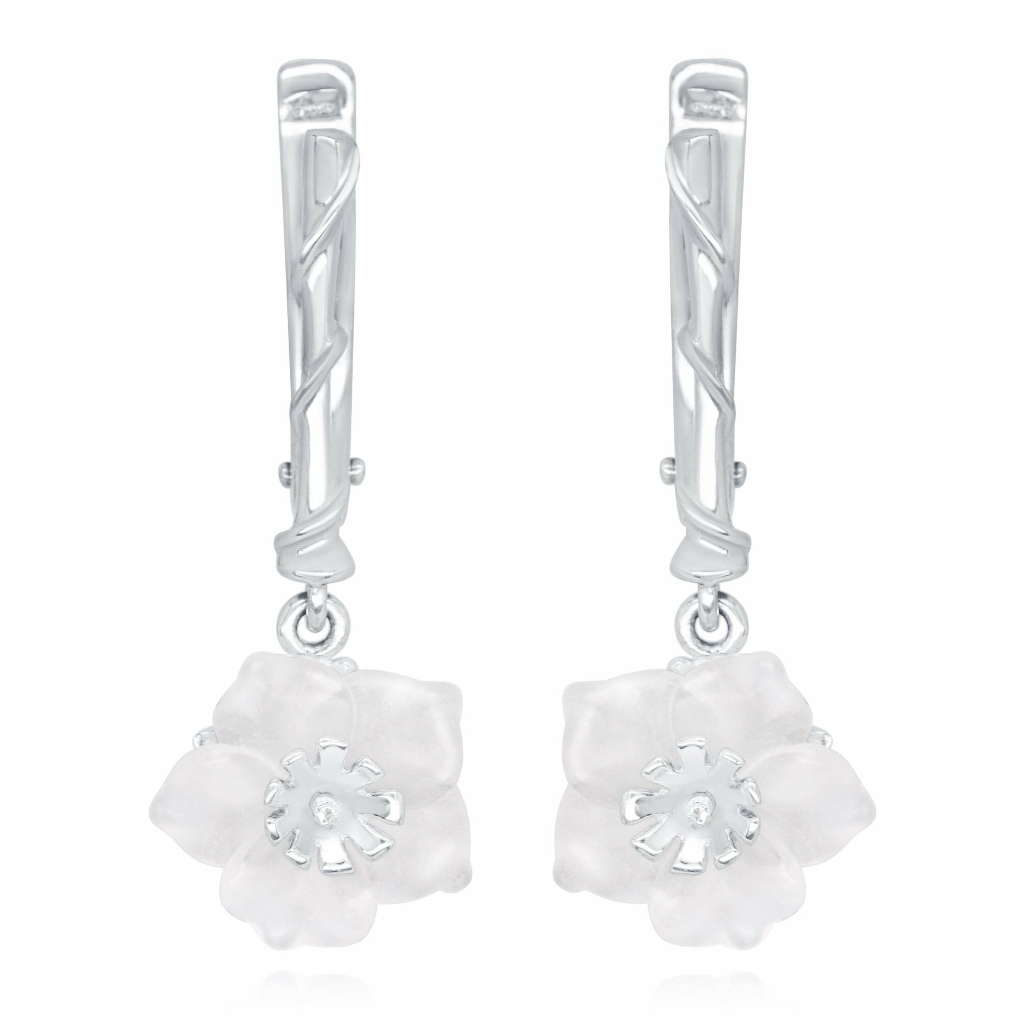 Серьги с подвесками Гильдия Мастеров.ру, серебро, 875 проба, родирование, горный хрусталь