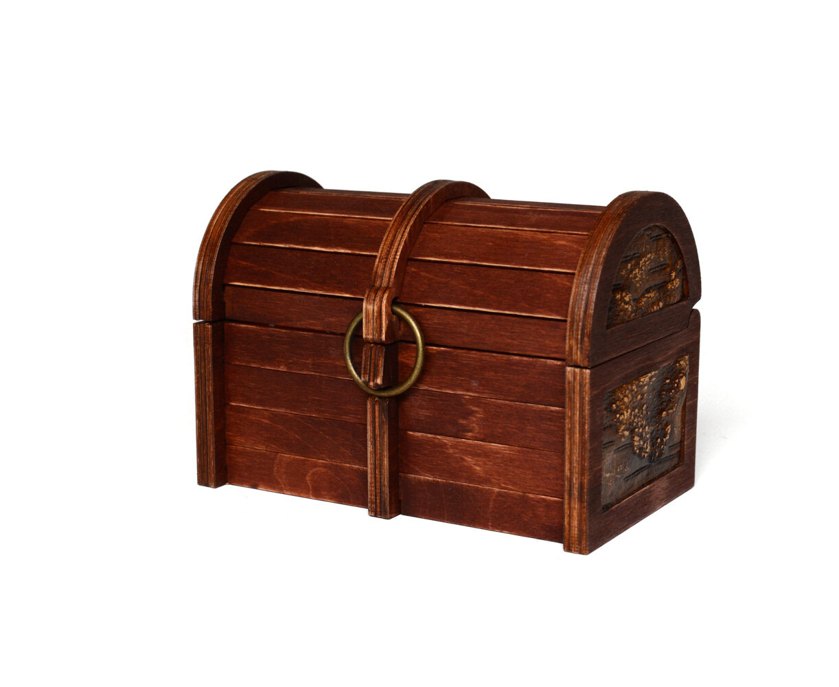 Сундук деревянный под чайные пакетики 2 отделения 15,5х7,5х11