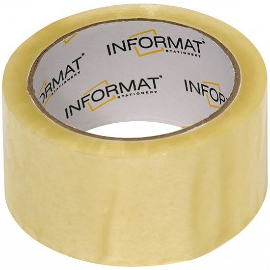 Клейкая лента упаковочная Informat 50 мм 66 м 40 мкм прозрачная