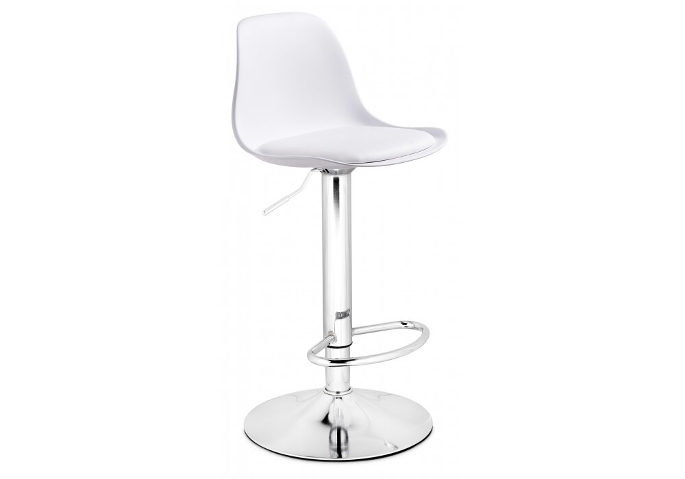 Стул барный Woodville Soft white/chrome Размеры: Высота 945мм Глубина 400мм Ширина 420мм
