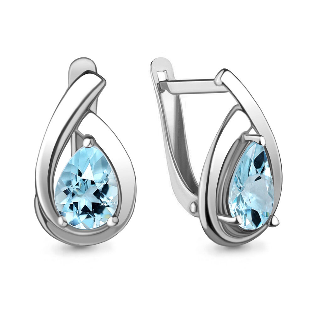 Серьги, серебро, 925 проба, топаз