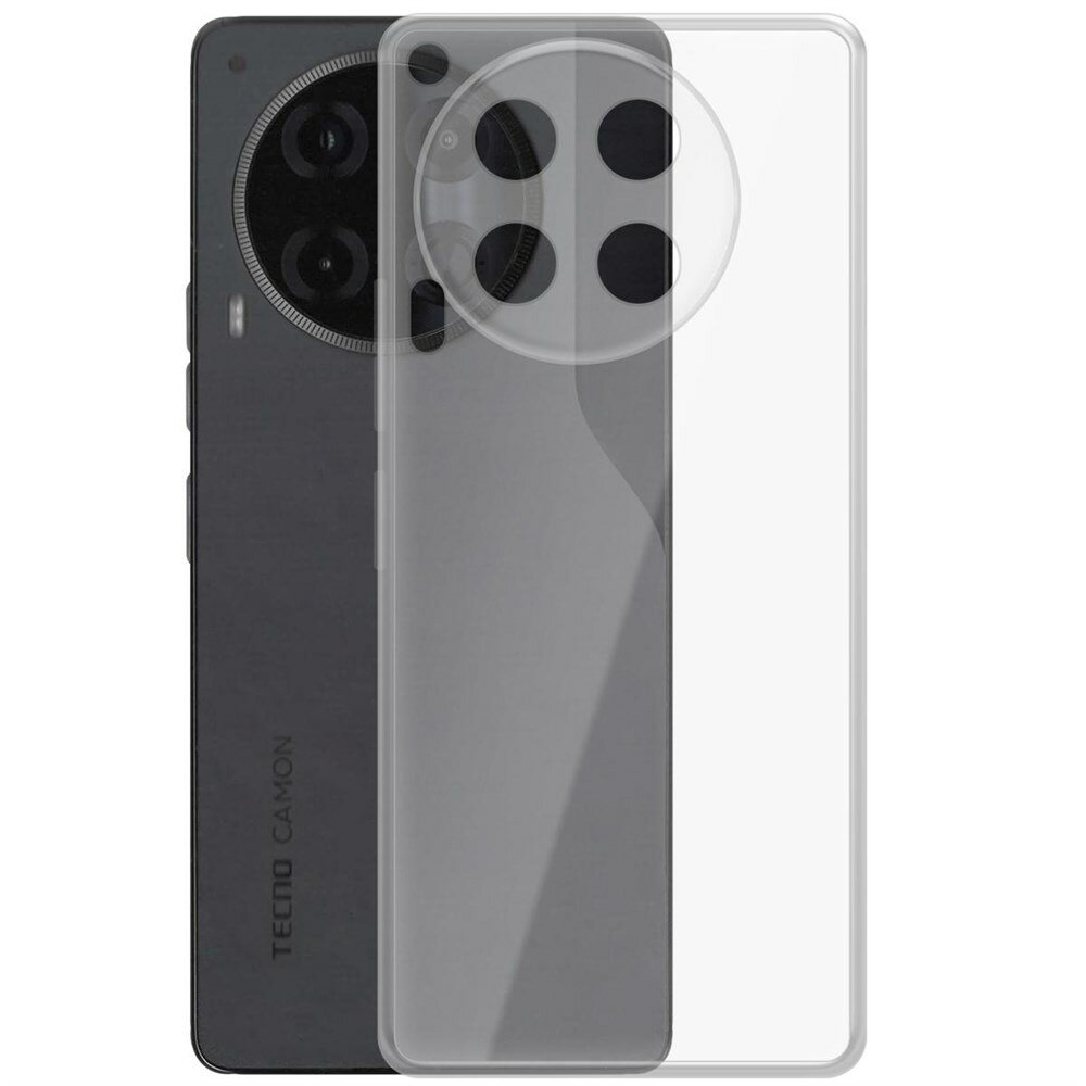 Чехол-накладка Krutoff Clear Case для TECNO Camon 30, прозрачный, термопластичный полиуретан (TPU)