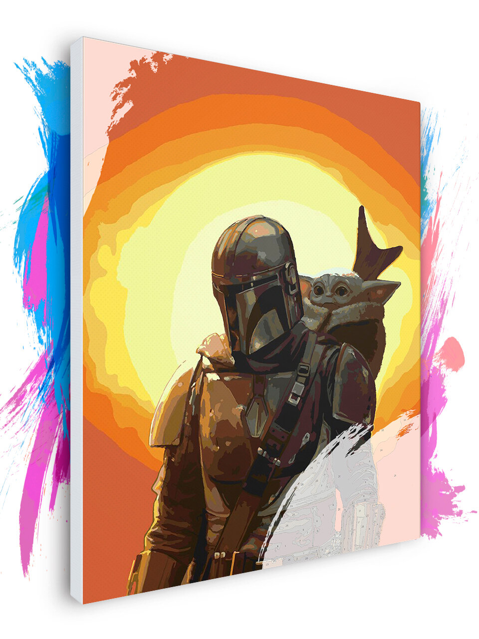 Картина по номерам на холсте Мандалорец - На закате, 60 х 70 см