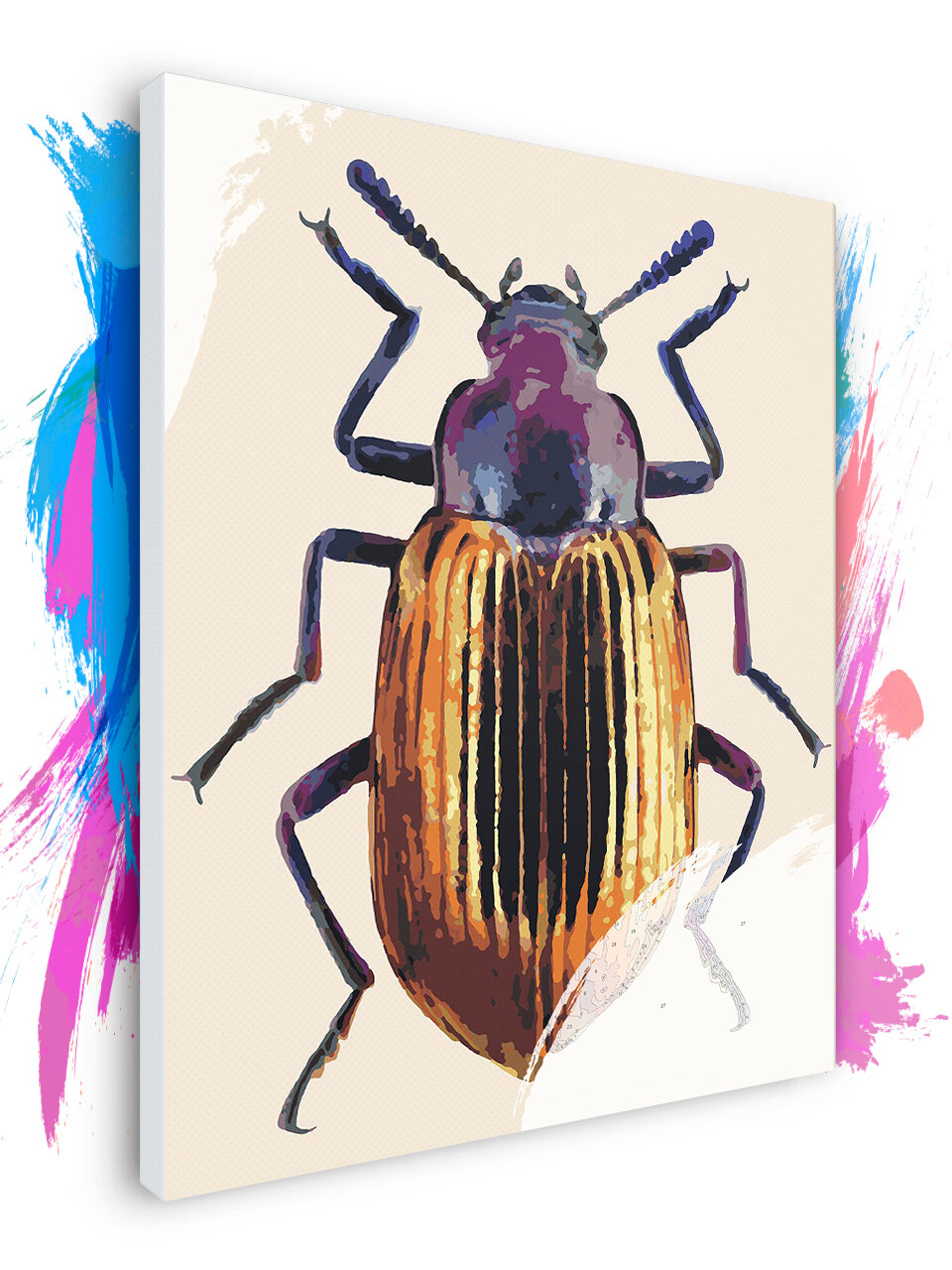 Картина по номерам на холсте Золотой жук, 100 х 150 см