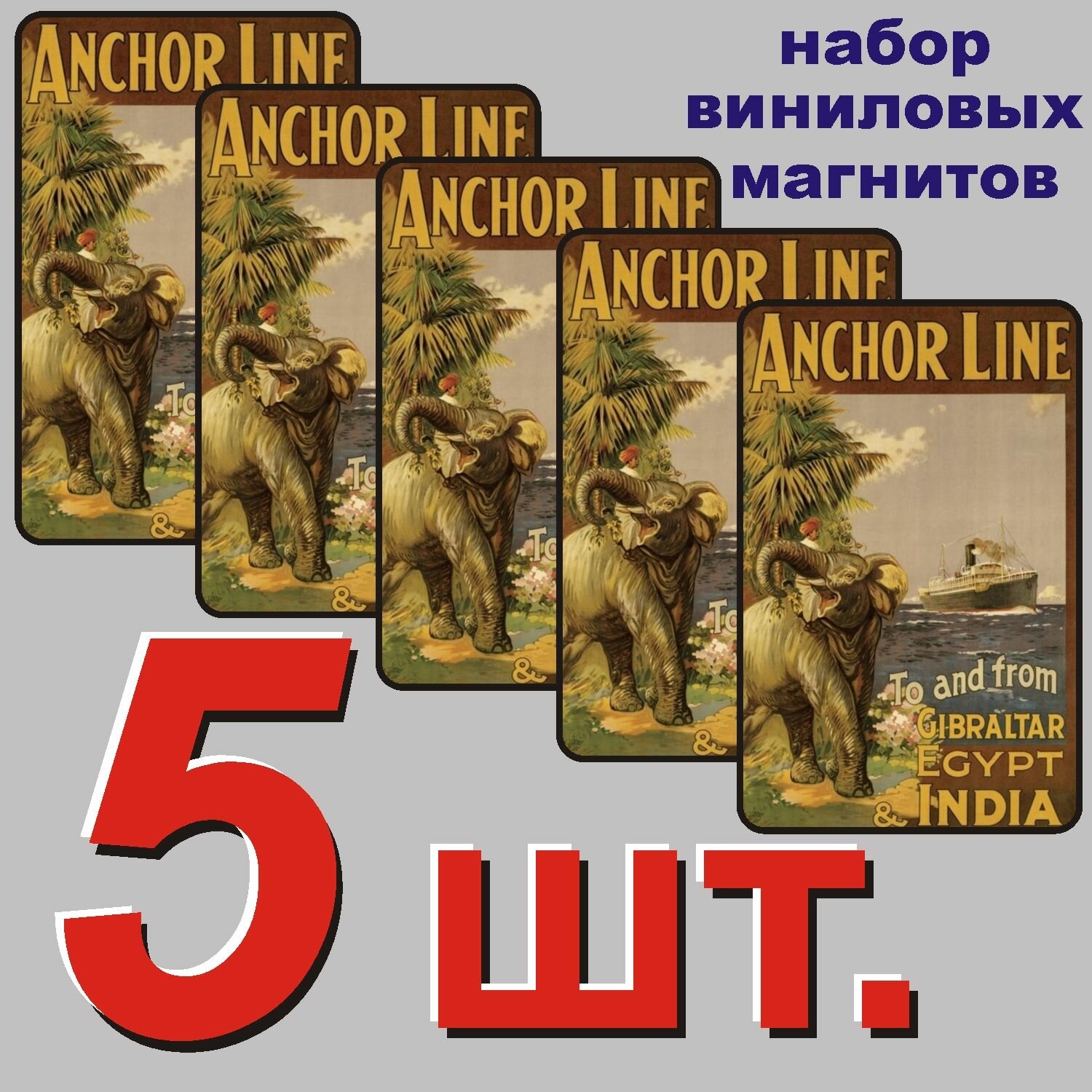 Магнит на холодильник "Индия" 5 шт.
