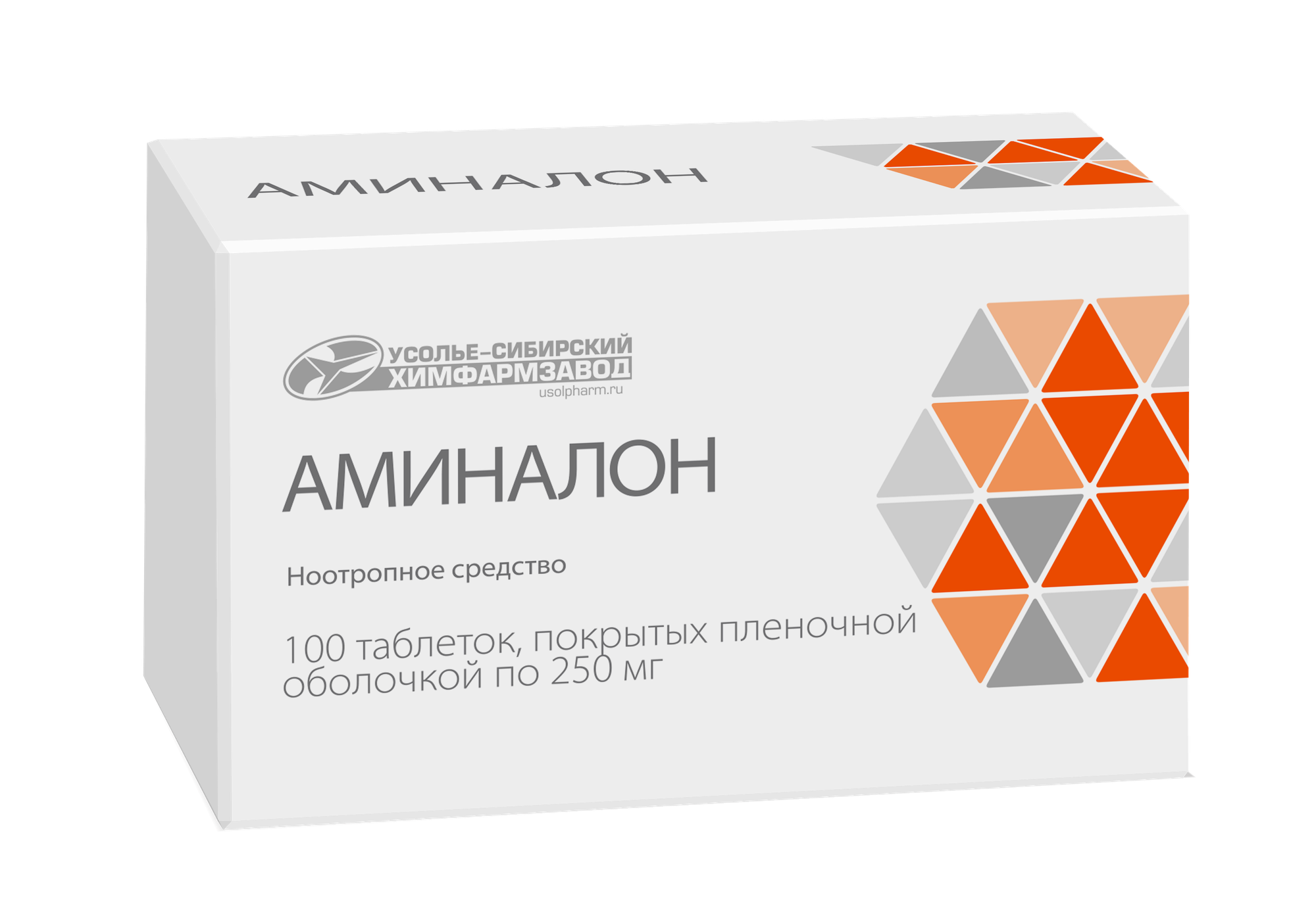 Аминалон таблетки, покрытые пленочной оболочкой 250 мг, 100 шт.