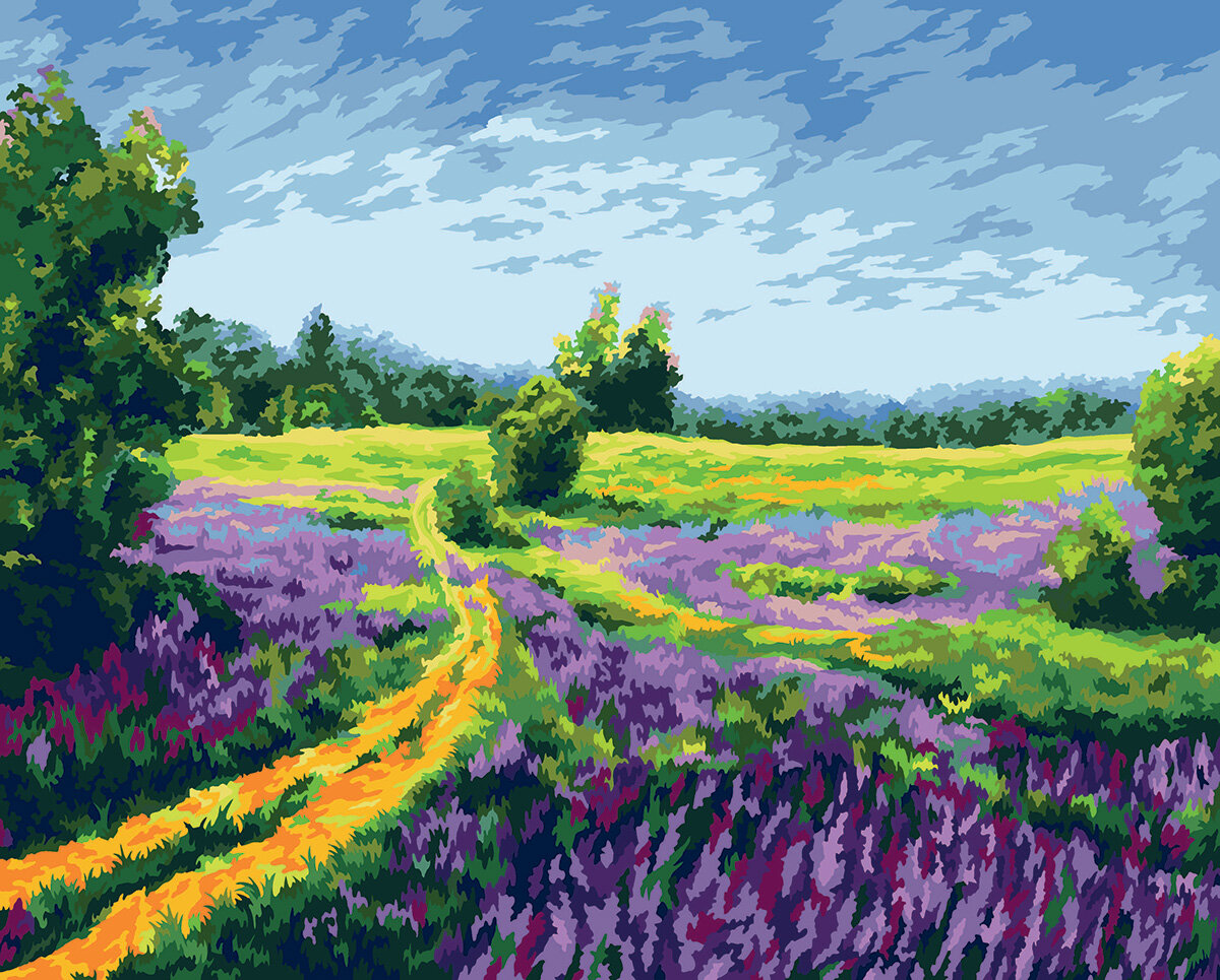 Фрея PNB/PL-151-XA29 Набор для раскрашивания по номерам Цветущее поле 50 х 40 см